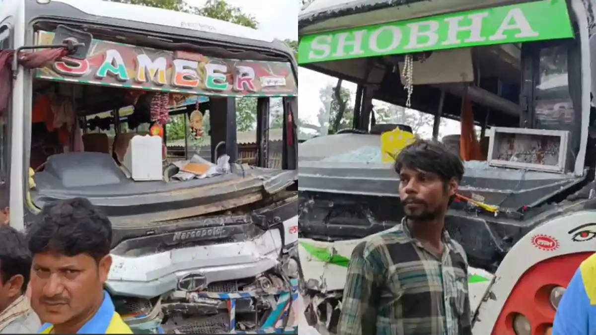 Bihar bus accident - दो बसों के बीच आमने-सामने की भीषण टक्कर: हादसे में ...